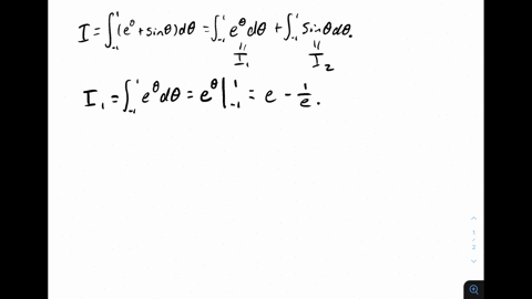 SOLVED:Evaluate the definite integral. Use a graphing utility to verify your result. ∫-1^1(e^θ ...