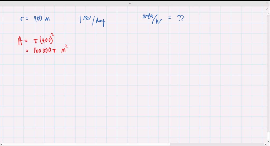 A circular irrigation system consists of a 400 metre pipe that is ...