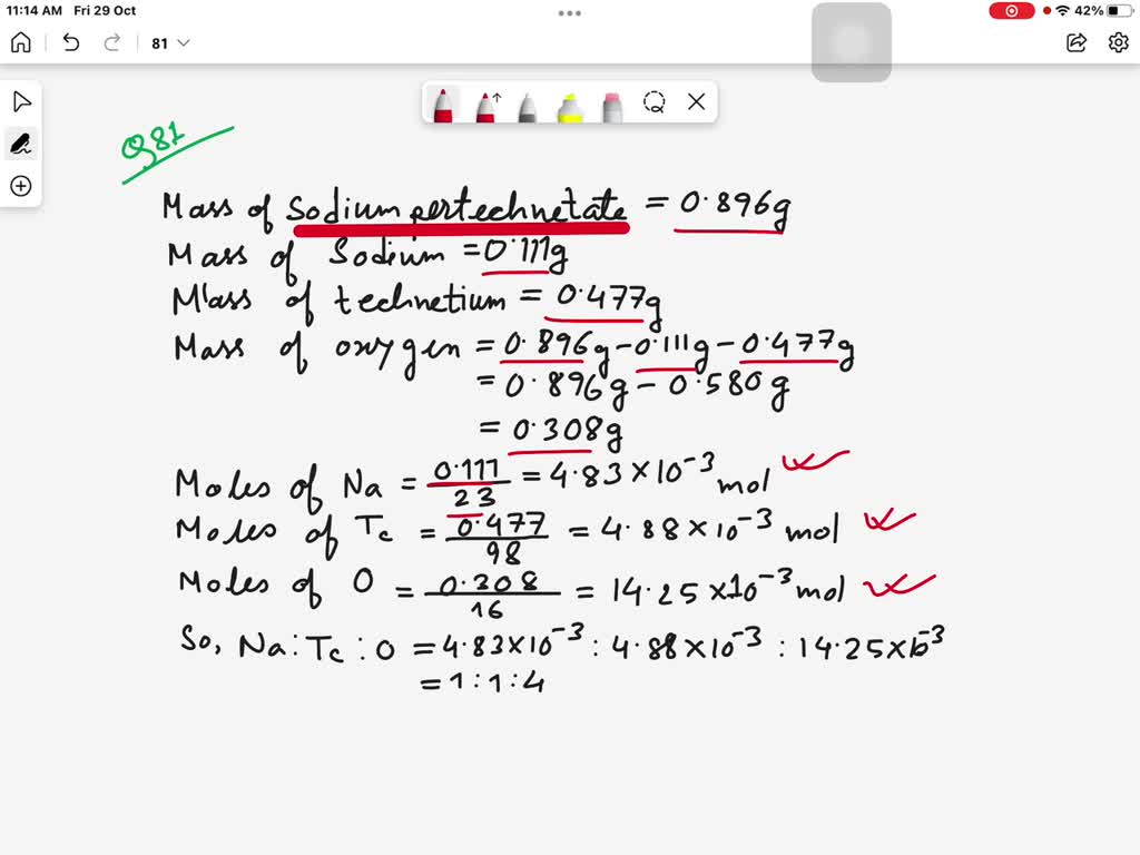 Quantitative analysis of a sample of sodium pertechnetate with a mass ...
