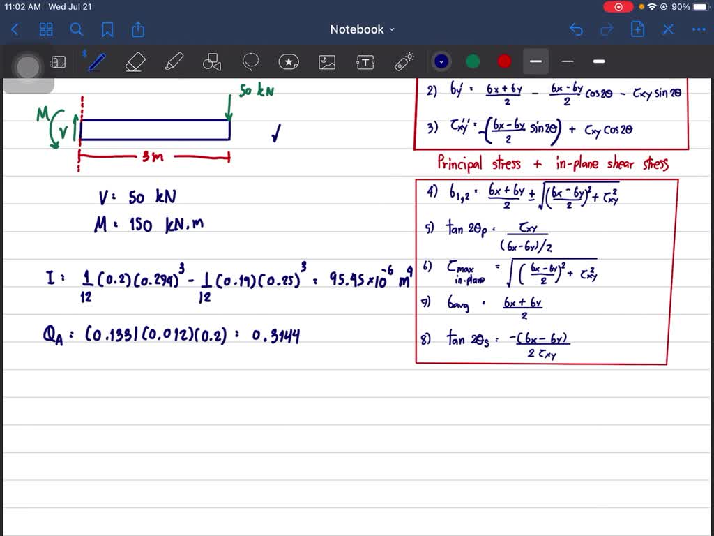 The wide-flange beam is subjected to the 50-kN force. Determine the ...