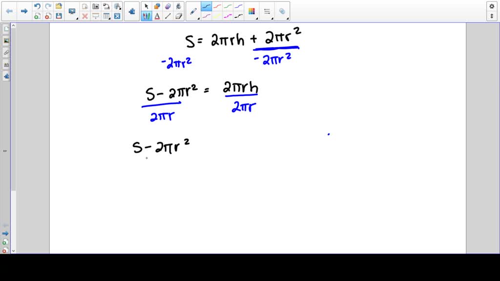 SOLVED:Solve S=2 πr h+2 πr^2 for h