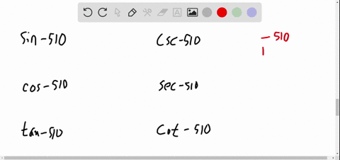 SOLVED:Find exact values of the six trigonometric functions for each angle. Rationalize ...