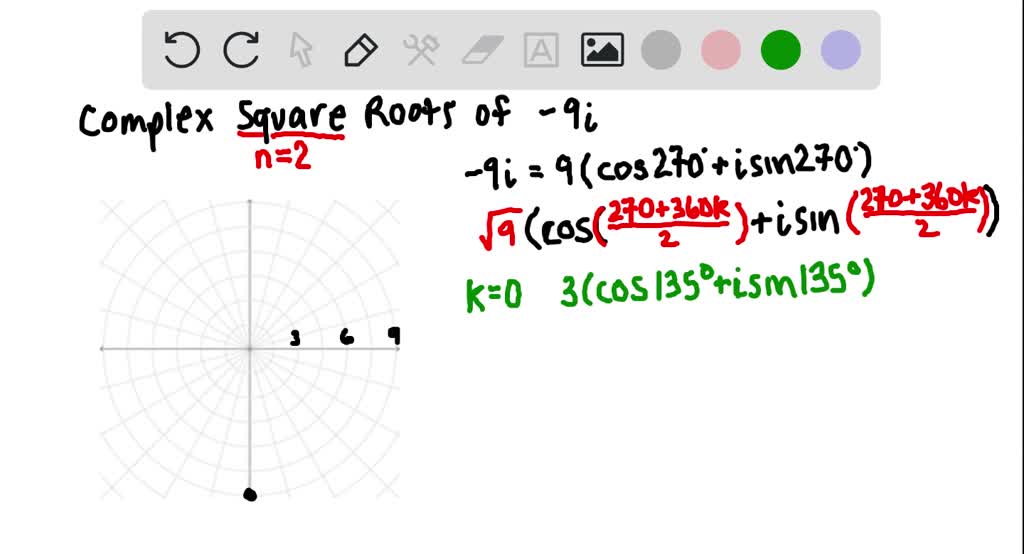 SOLVED:Find the two square roots of -9 i