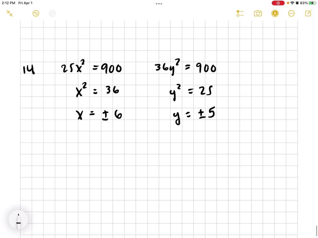 ⏩SOLVED:Graph each ellipse. 25 x^2+36 y^2=900 | Numerade ⏩SOLVED:Graph each ellipse. 25 x^2+36 y^2=900 | Numerade