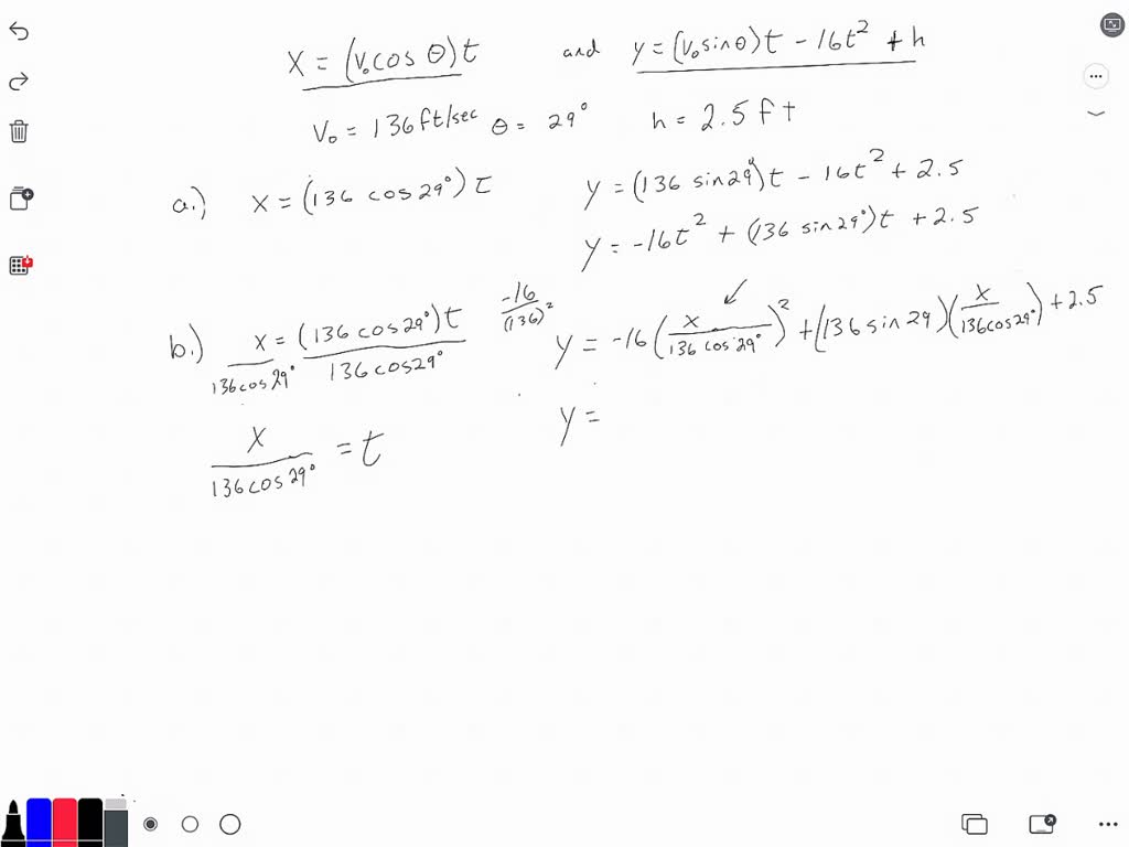 SOLVED:Do the following. (a) Determine parametric equations that model the path of the ...