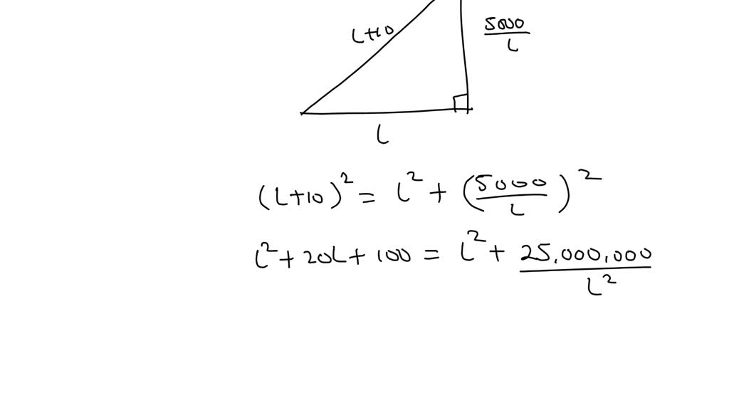 ⏩SOLVED:A rectangular parcel of land has an area of 5000 ft^2. A ...