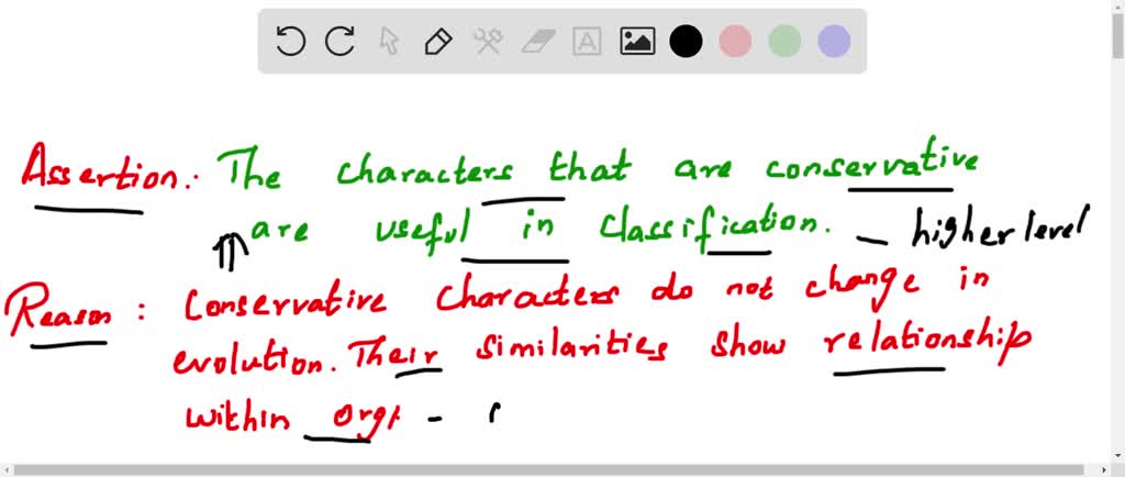 ⏩SOLVED:Assertion: Conservative characters are more useful in… | Numerade