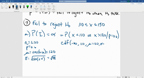 SOLVED: Repeat Exercise 10.6 but assume that 200 adults are selected and the fail-to-reject ...