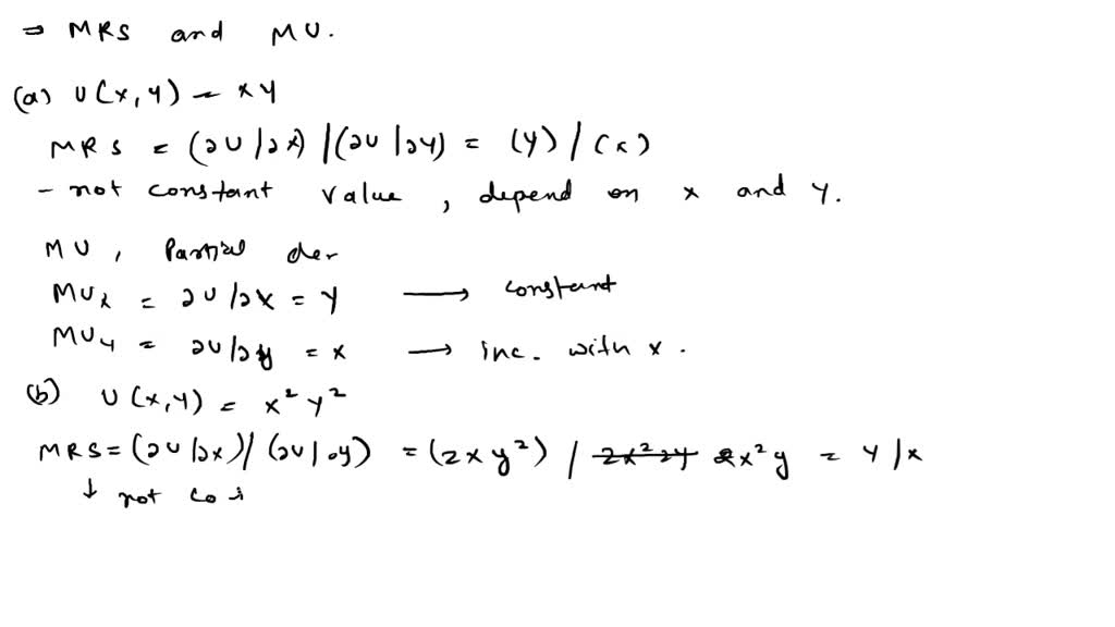⏩SOLVED:There are two goods in the world, x and y. William's utility… | Numerade