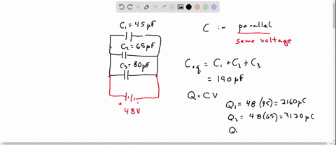 SOLVED: Repeat Problem 23 if the capacitors are connected in series ...