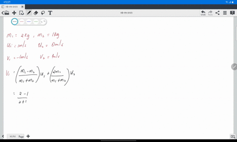 SOLVED: A 2-kg object, moving at 1 m / s, collides with a 1-kg object ...