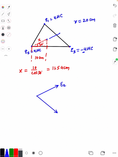 What is the electric field at the center of the triangle in Fig. 15.26 ...