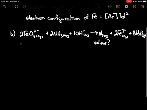SOLVED:The ferrate ion, FeO4 ^2-, is such a powerful oxidizing agent ...