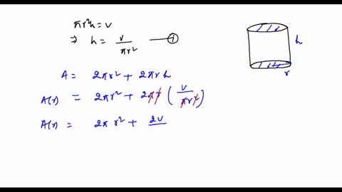 SOLVED:A closed, cylindrical can is to have a volume of V cubic units ...