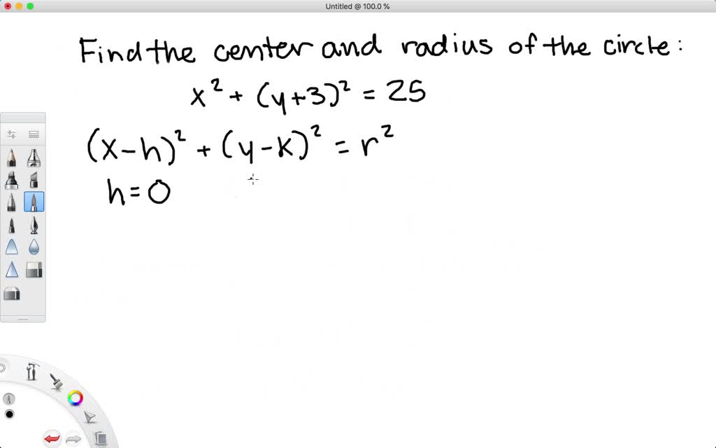 SOLVED:For each equation, find the center and radius of the circle. x^2 ...