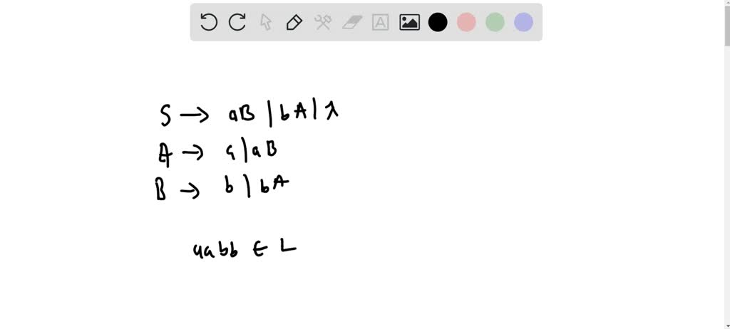 Let G be the grammar S -> aB | bA, A -> a | aS | bAA, B -> b | bS | aBB ...