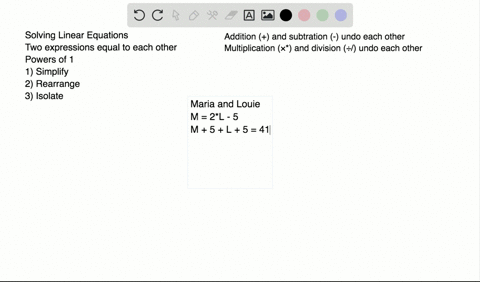Today, Maria's age is 5 years less than twice Louie's age. In five ...