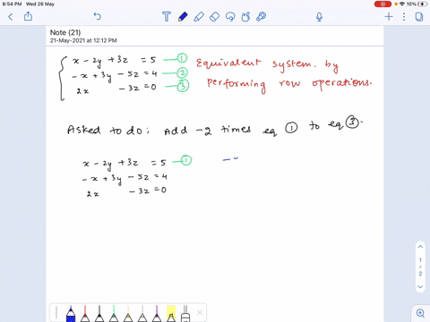 SOLVED:Performing Row Operations In Exercises, perform the row operation and write the ...