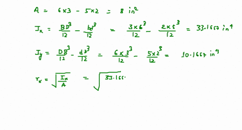 SOLVED:The 2014-T6 aluminum hollow column is fixed at its base and free ...