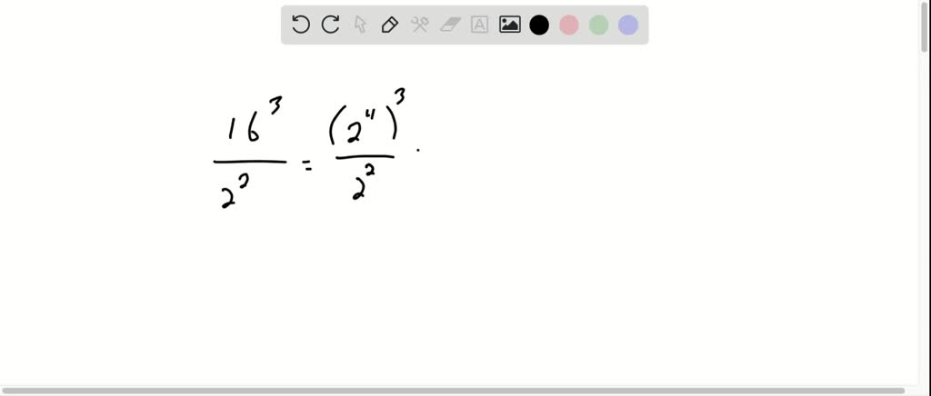 SOLVED:A student simplified (16^3)/(2^2) as shown. (16^3)/(2^2)=((16 ...