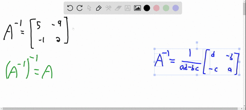 ⏩SOLVED:Each graphing calculator screen shows A^-1 for some matrix A ...