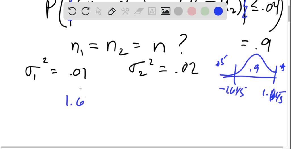 SOLVED: Suppose that x̅ and y̅ are the means of 2 samples of size n each from a normal ...