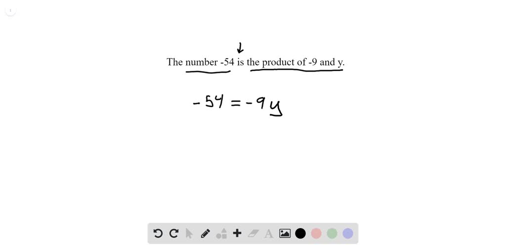 In the following exercises, translate and solve. The number ?54 is the ...