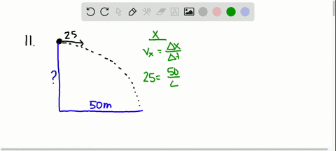 SOLVED: A ball thrown horizontally at 25 m / s travels a horizontal ...