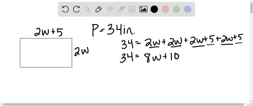 SOLVED:Solve using a geometry formula. The length of a rectangle is five inches more than twice ...