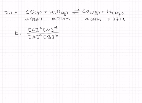 SOLVED:Consider the following equilibrium reaction. Under each species is its equilibrium ...