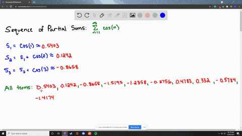 SOLVED:9-14 Find at least 10 partial sums of the series. Graph both the sequence of terms and ...