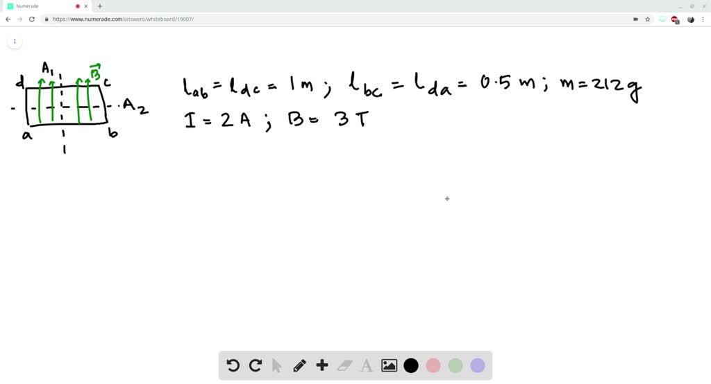 A uniform rectangular coil of total mass 212 g and dimensions 0.500 m × ...