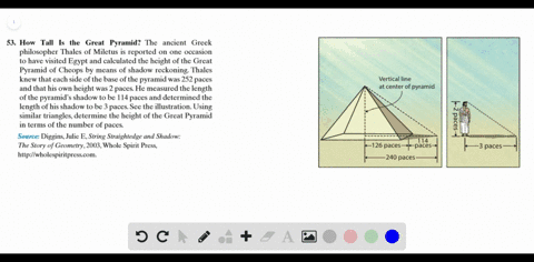 SOLVED: How Tall Is the Great Pyramid? The ancient Greek philosopher ...