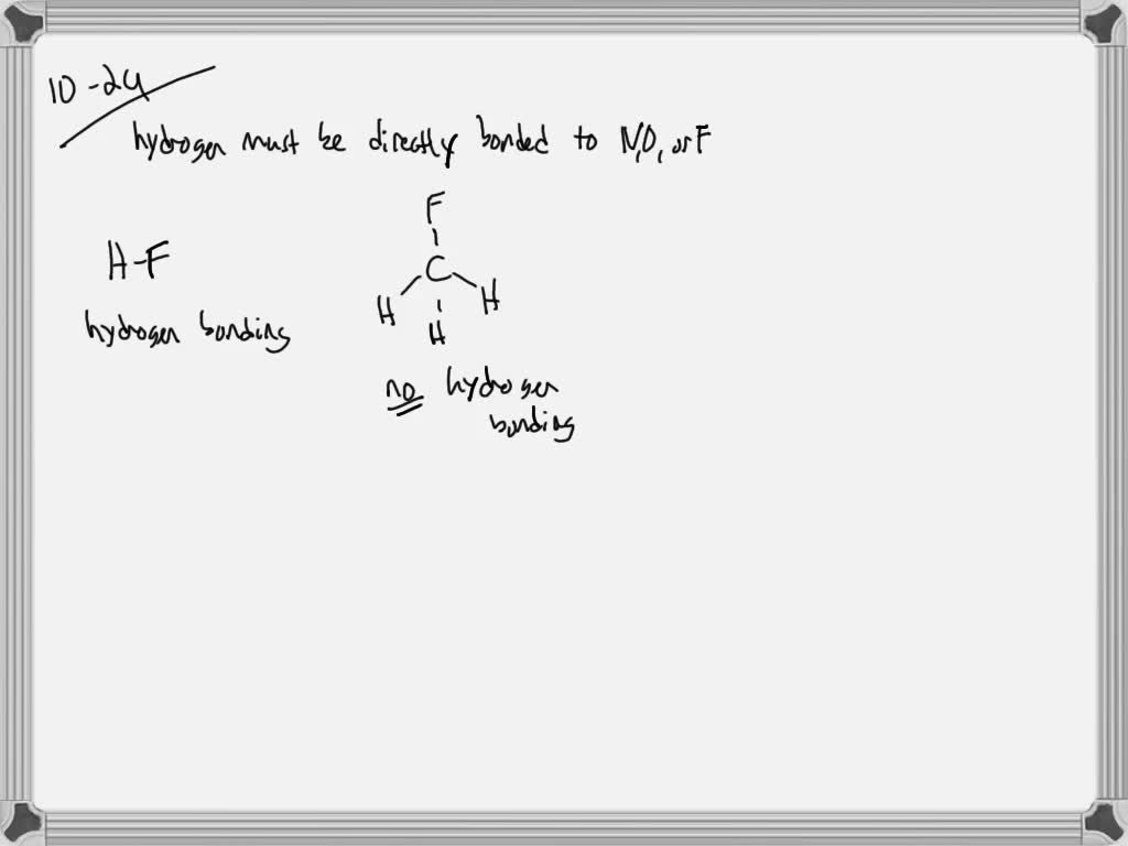 SOLVED:Why doesn't fluoromethane (CH 3 F ) exhibit hydrogen bonding ...