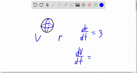 Let V be the volume of a sphere of radius r that is changing with ...