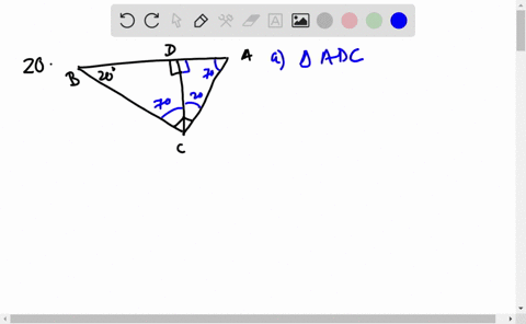 ⏩SOLVED: ∠ACB and ∠CDB are right ∠s, and ∠B=20^∘. a. List… | Numerade