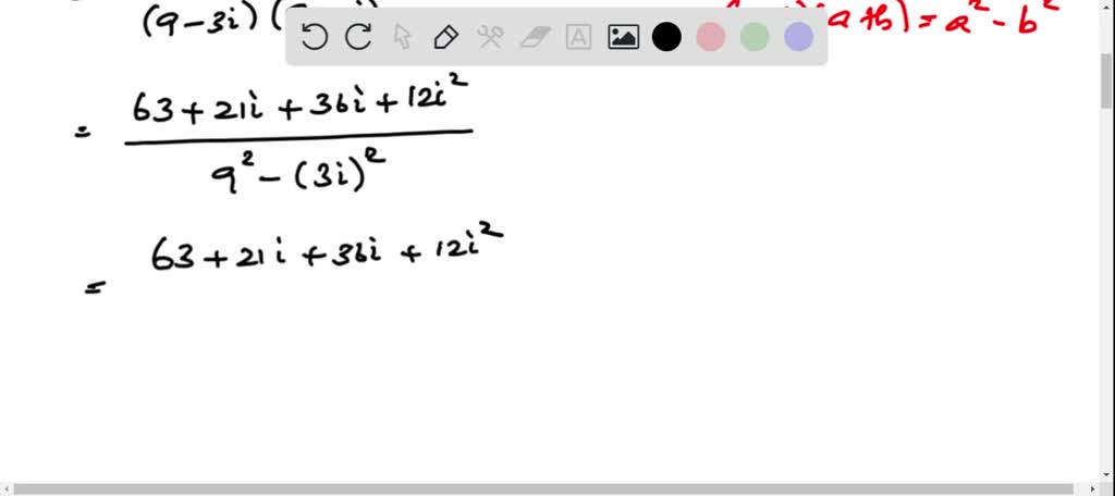 SOLVED:Write the quotient in standard form. (3+9 i)/(7 i)