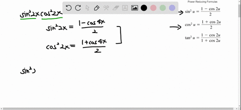 SOLVED:use the power-reducing formulas to rewrite the expression in ...