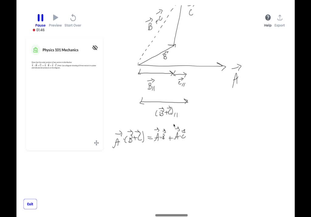 Prove the distributive law geometrically for the dot product of two ... Prove the distributive law geometrically for the dot product of two ...