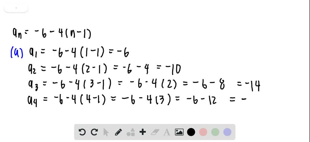The n th term of an arithmetic sequence is given. (a) Find the first five terms of the sequence ...