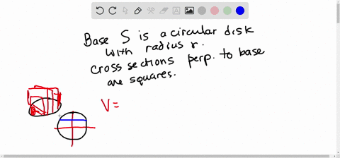 SOLVED:Find the volume of the described solid S . The base of S is a circular disk with radius r ...