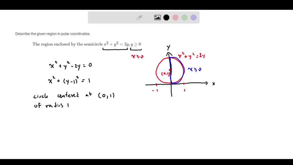 SOLVED:Describe the given region in polar coordinates. The region ...