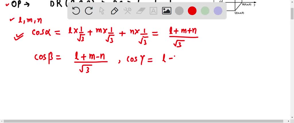 SOLVED:A line makes angles α, β, γ, δwith the four diagonals of a cube ...