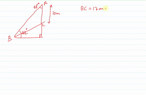 A 10 -meter telephone pole casts a 17 -meter shadow directly down a ...
