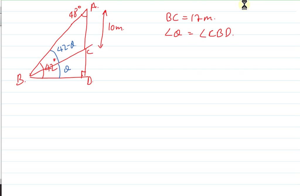 A 10 -meter telephone pole casts a 17 -meter shadow directly down a ...