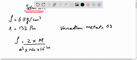 SOLVED:Vanadium metal has a density of 6.11 g / cm^3 . Assuming the ...