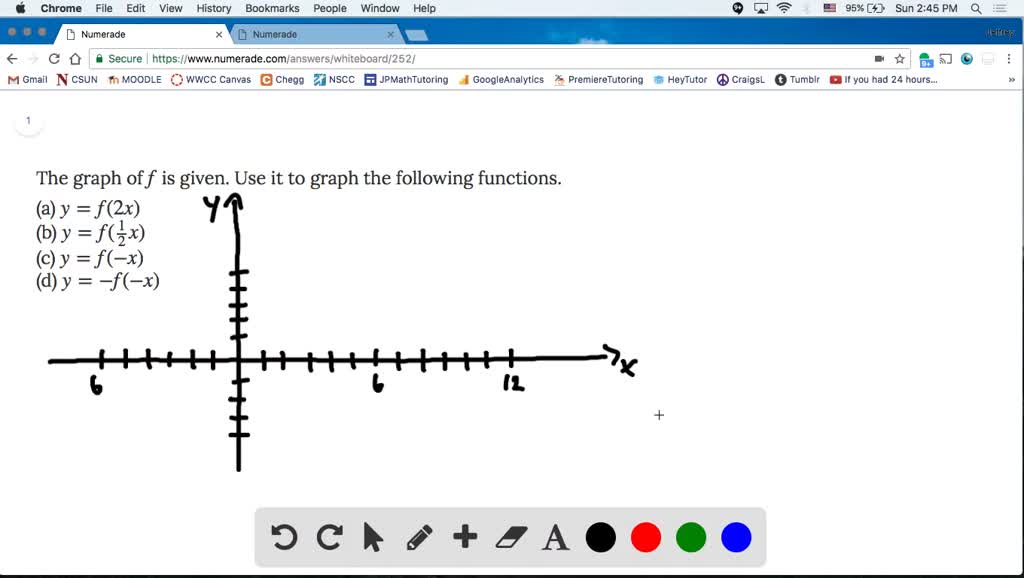 SOLVED:The graph of f is given. Use it to graph the following functions. (a) y = f (2x) (b) y ...