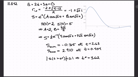 SOLVED:The motion of a mass on the end of a spring satisfies the ...