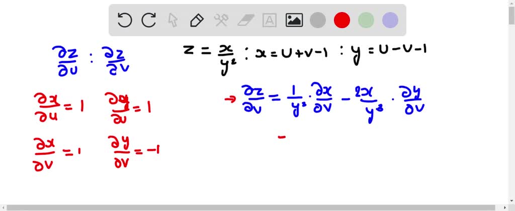 SOLVED:Calculate \partial z / \partial u and \partial z / \partial v given the following ...