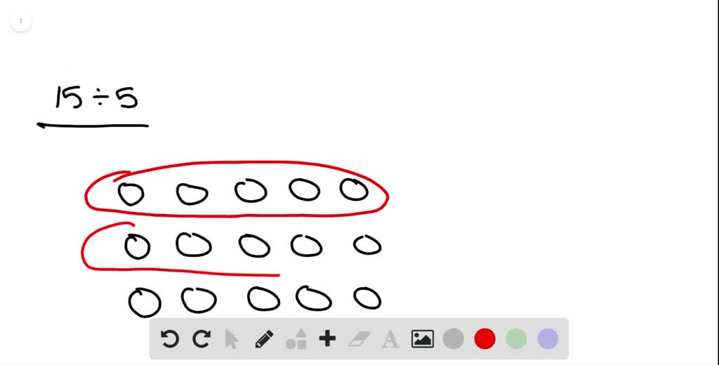 SOLVED:Model the division. 15 ÷5